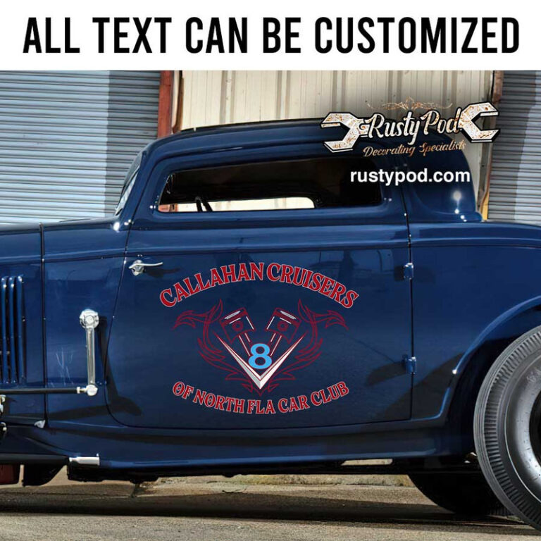 personalized v8 engine lettering sign pinstriping sign hot rod door art ...