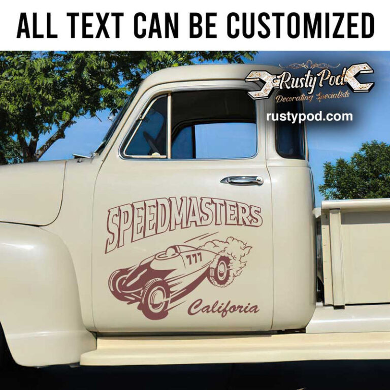 personalized speed shop lettering decal garage door sign shop truck ...