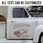 personalized speed shop lettering decal garage door sign shop truck ...
