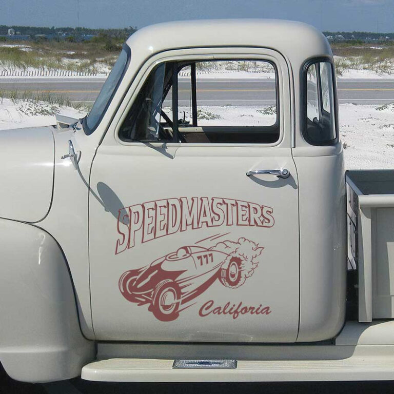 personalized speed shop lettering decal garage door sign shop truck ...