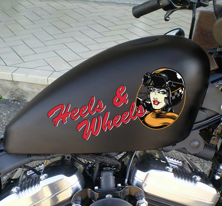 personalized motorcycle gas tank decal hell wheels pin up girl sticker ...