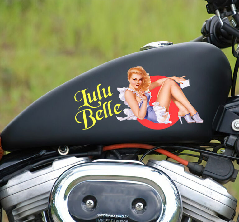 personalized motorcycle gas tank decal kustom kulture pin up girl ...