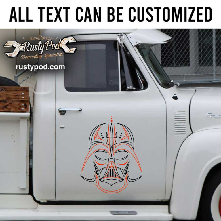 personalized pinstriping vader mask hot rod door art rat rod sign ...
