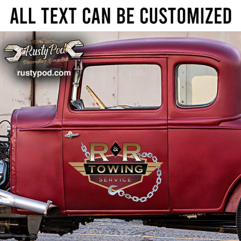personalized towing service door sign truck graphics car lettering ...