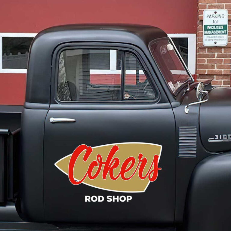 personalized coca cola rod shop speed shop garage shop truck lettering ...
