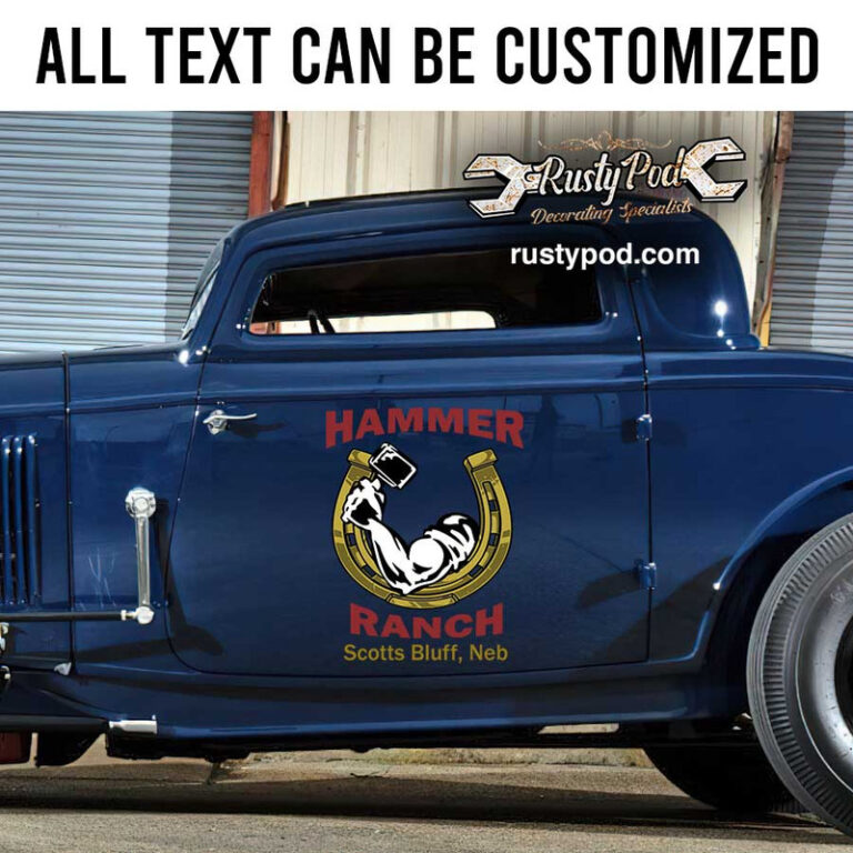 personalized hammer ranch horse shoe ranch farm lettering farm sign ...