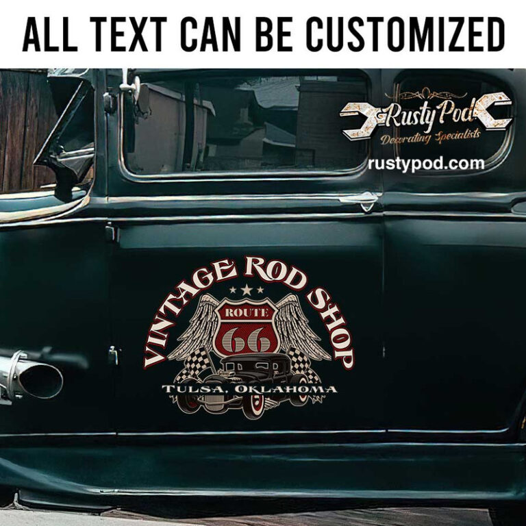 personalized route 66 and wings piston lettering shop truck lettering ...