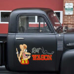 personalized rat wagon decal hot rod door art lettering rat rod door ...