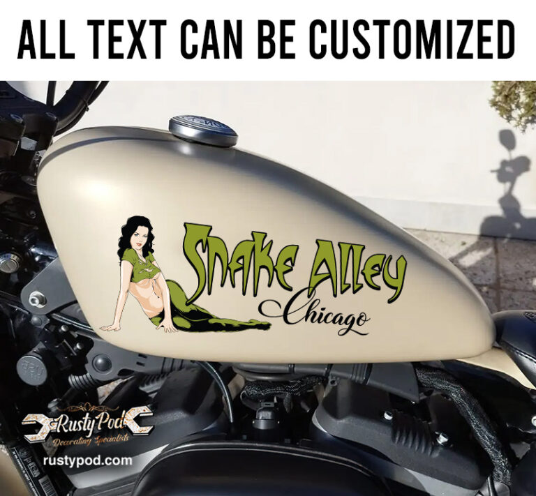 personalized pin up girl motorcycle gas tank sticker kustom kulture ...