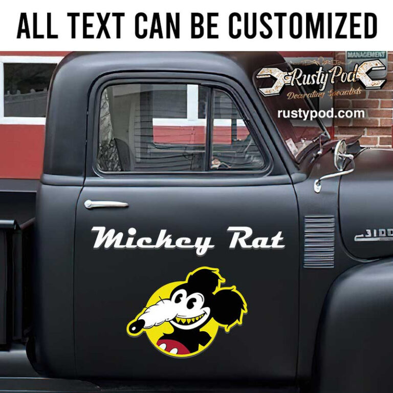personalized rat rod door art shop truck door sign rat fink lettering ...