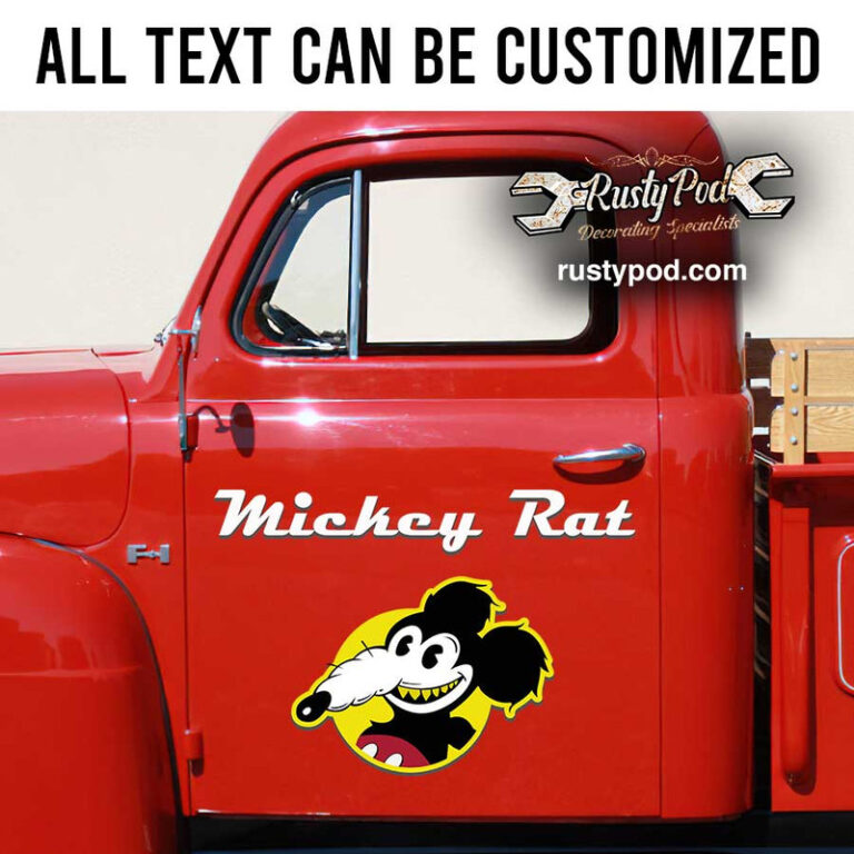 personalized rat rod door art shop truck door sign rat fink lettering ...