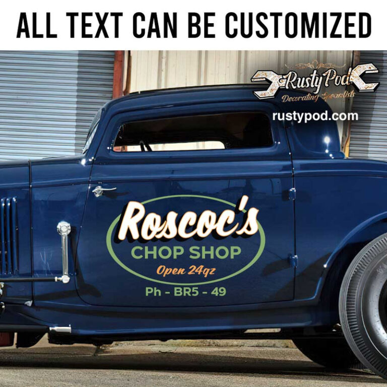 personalized chop shop sign speed shop lettering shop truck door art ...