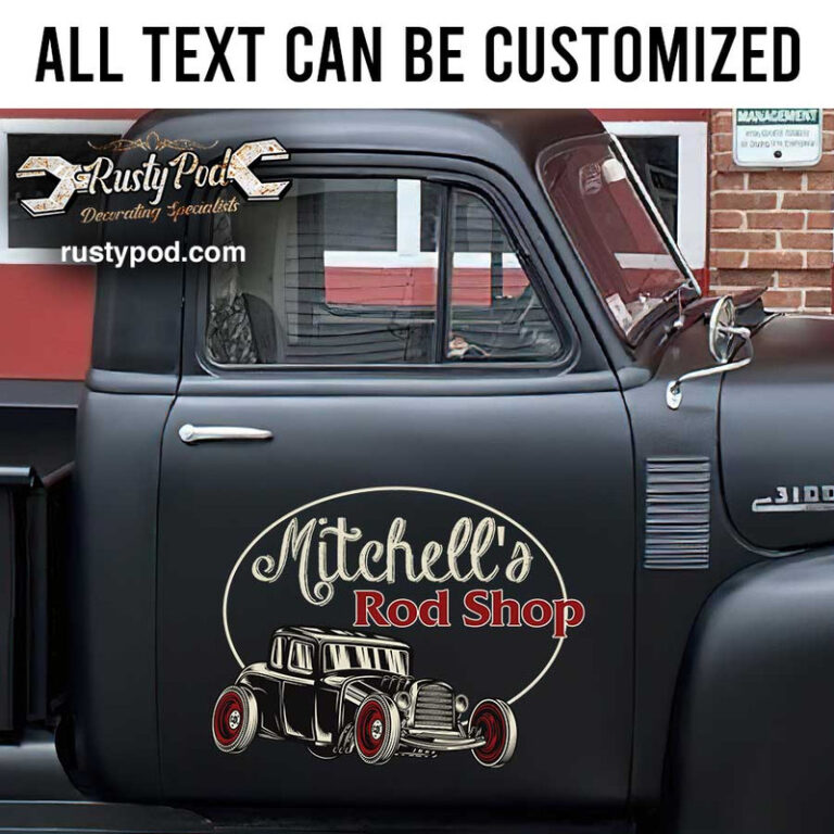 2 pcs personalized hot rod garage | old school garage | kustom kulture ...