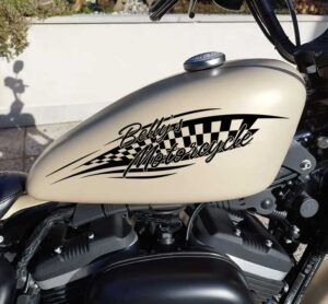 personalized motorcycle gas tank decal checkered flag lettering sticker ...