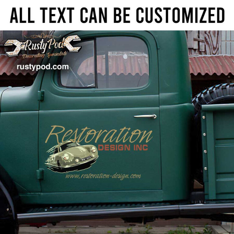 personalized restoration garage lettering shop truck door art rat rod ...