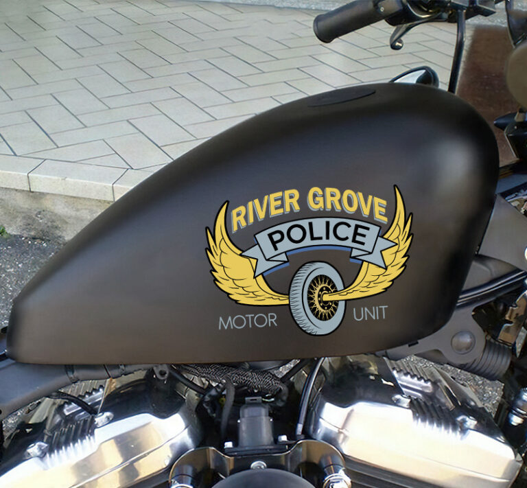 personalized motorcycle gas tank decal wing wheel sticker 12825 ...