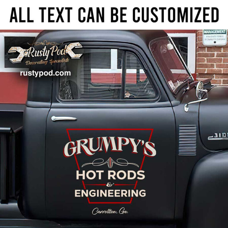 personalized pinstriping lettering hot rod sticker rat rod lettering ...