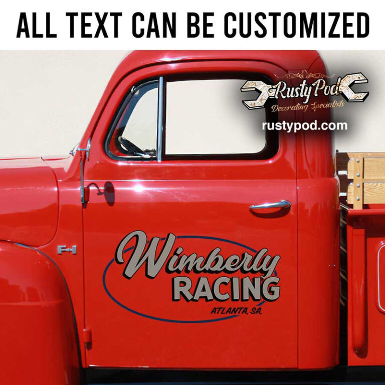 personalized racing car lettering hot rod sticker rat rod door art ...