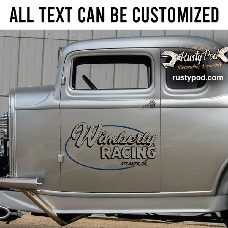 personalized racing car lettering hot rod sticker rat rod door art ...