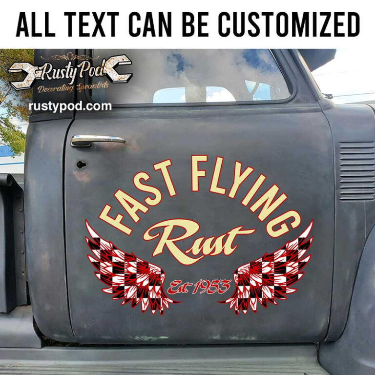 personalized checkered flag wing lettering hot rod sign rat rod art ...