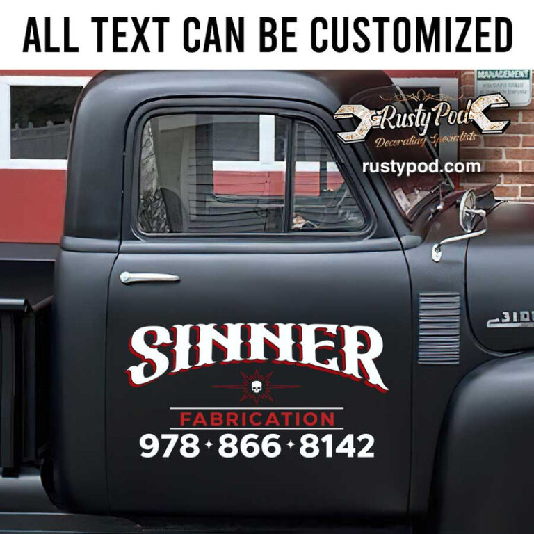 personalized fabrication truck door art garage lettering shop truck ...