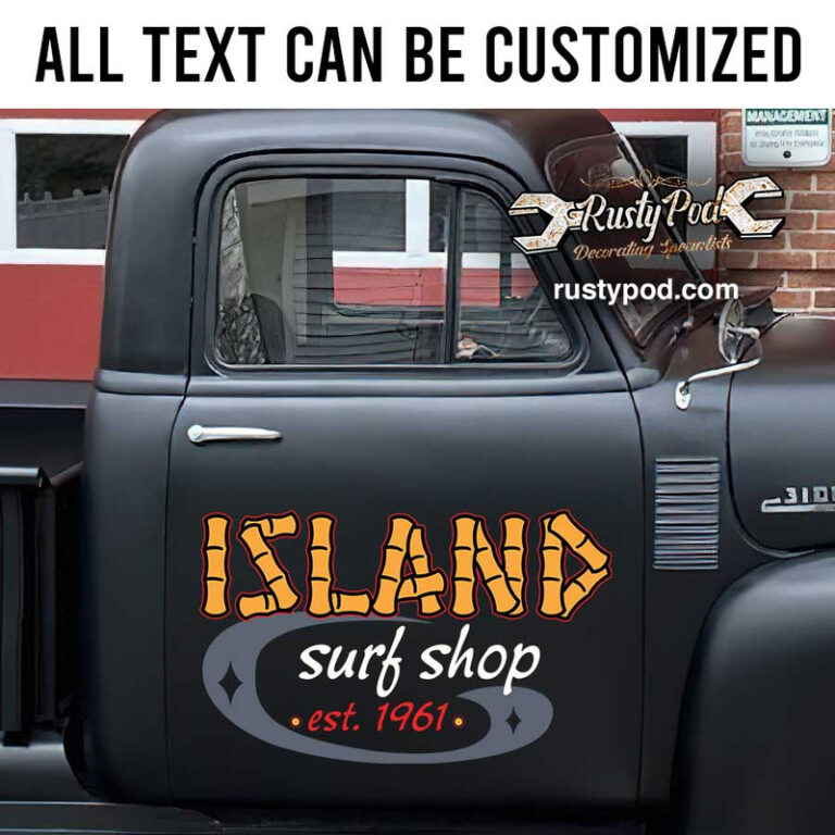 personalized surf shop lettering tiki bar lettering door sign rat rod ...