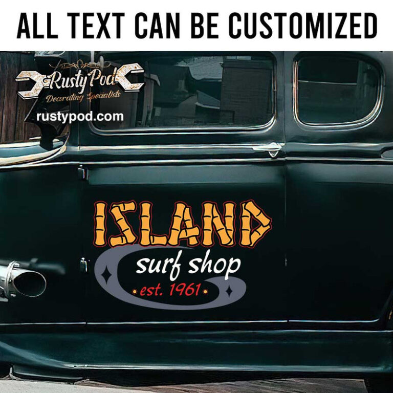 personalized surf shop lettering tiki bar lettering door sign rat rod ...