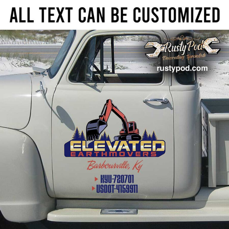 personalized construction company sign excavator sign truck graphix ...