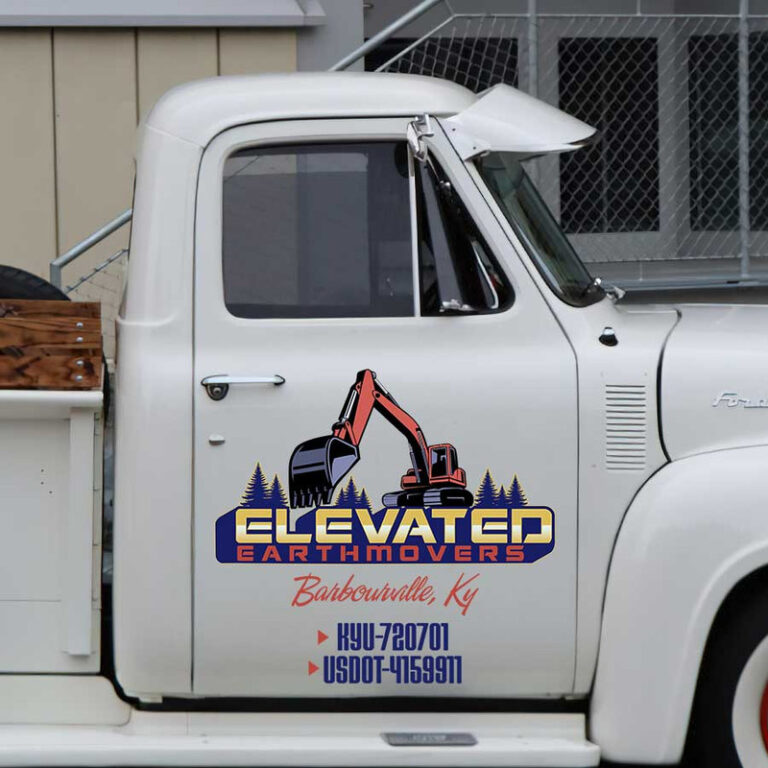 personalized construction company sign excavator sign truck graphix ...