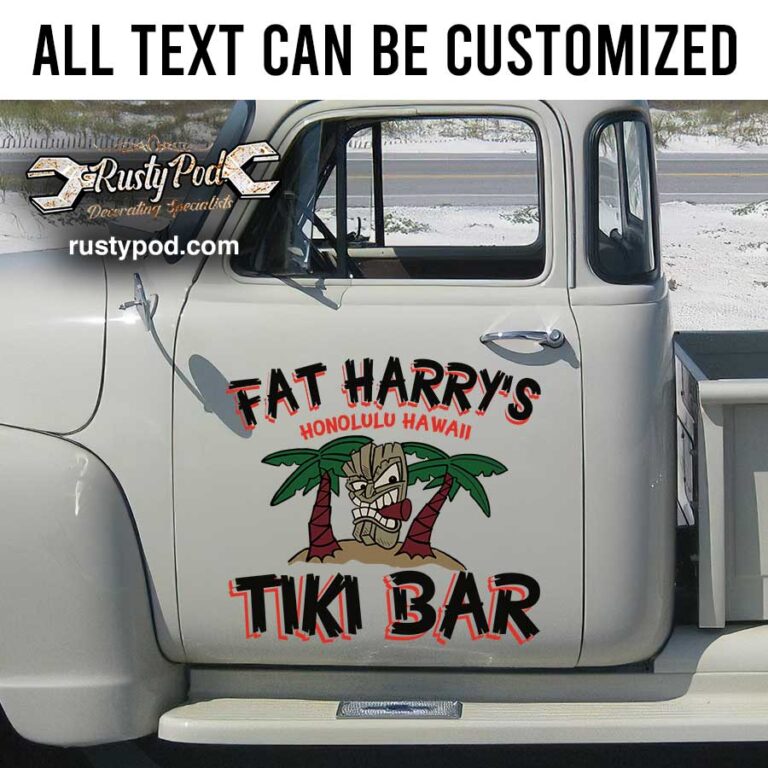 personalized tiki bar lettering hot rod lettering rat rod door art shop ...