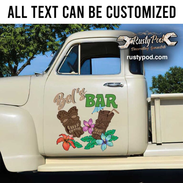 personalized tiki bar door sign rat rod door art hot rod lettering ...