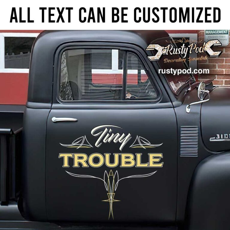 personalized pinstriping lettering garage lettering shop truck door ...