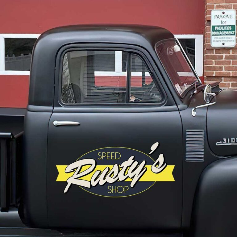personalized lettering sign for patina truck shop truck door art hot ...