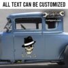 personalized skull lettering hot rod door art rat rod decal sticker ...