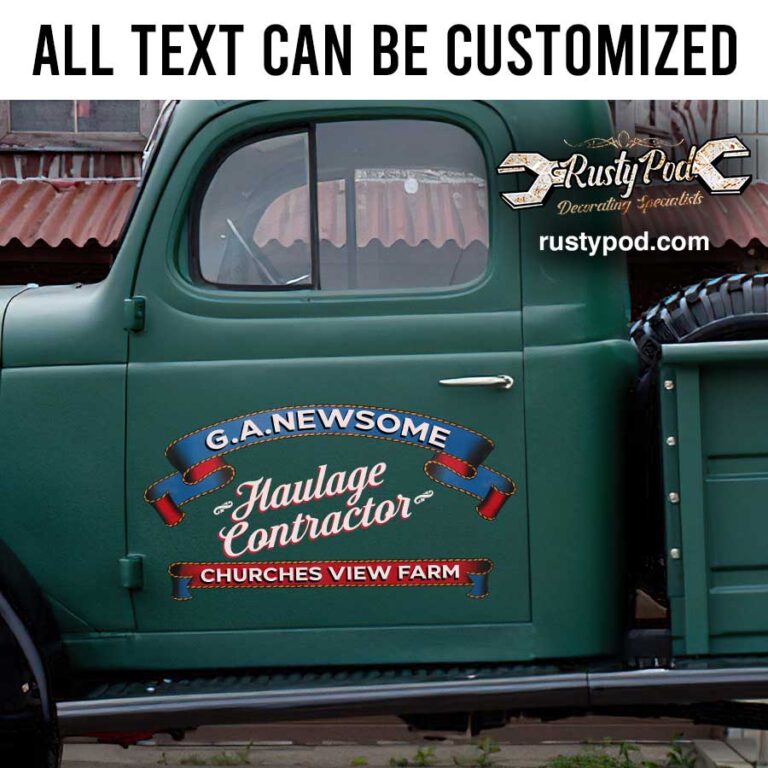personalized farm lettering ribbon door sign rat rod door ?t sticker ...