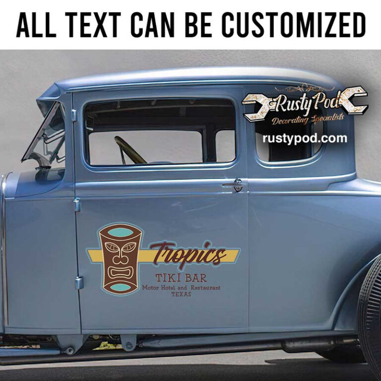 personalized tiki bar lettering sign hot rod sign rat rod door art shop ...
