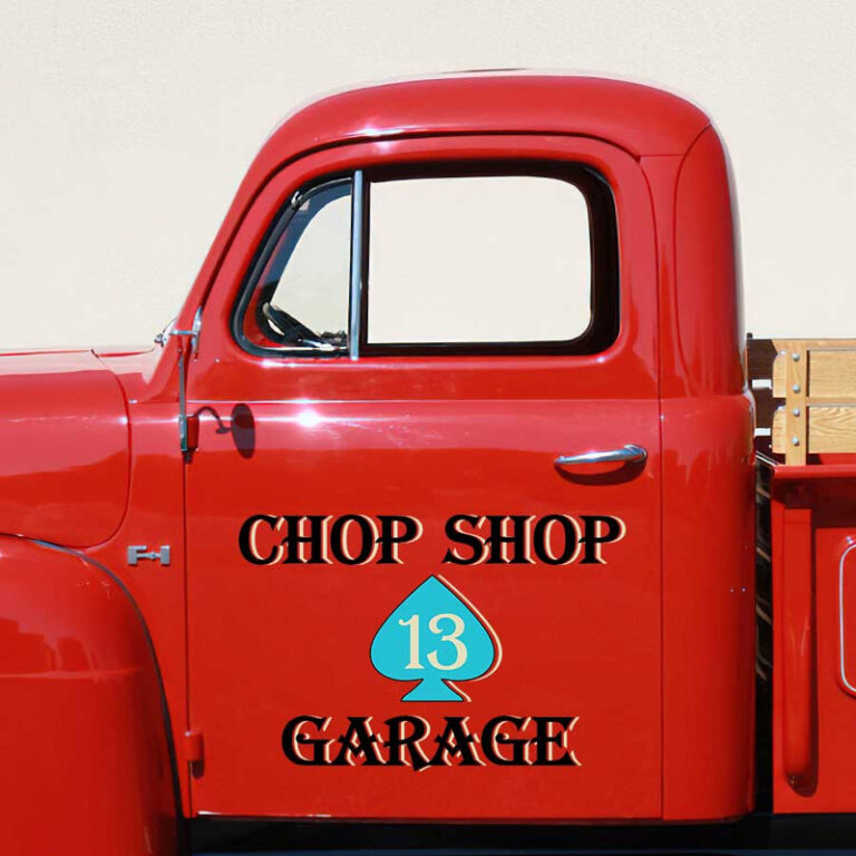 personalized ace 13 chop shop lettering sign hot rod door art rat rod ...