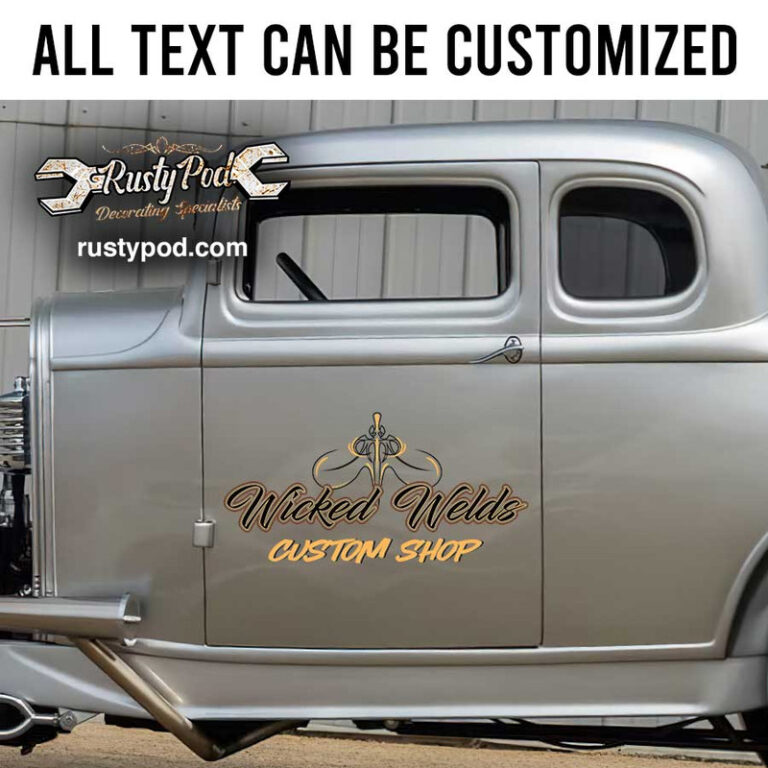 personalized pinstriping hot rod lettering sign patina truck lettering ...