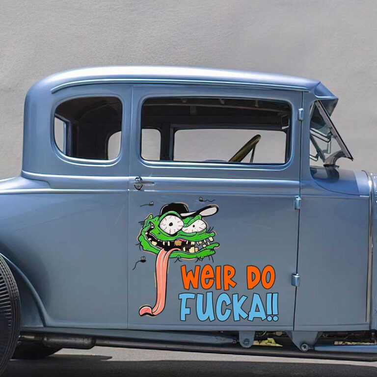 personalized weirdo low brow art lettering hot rod door sign rat rod ...