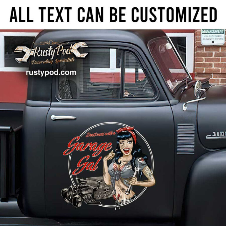 personalized pinup girl lettering door sign garage girl door sign ...