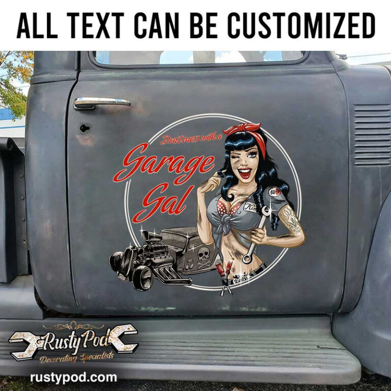 personalized pinup girl lettering door sign garage girl door sign ...