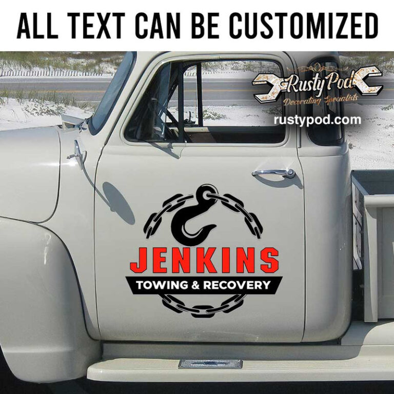 personalized towing and recovery door sign truck graphics vehicle ...