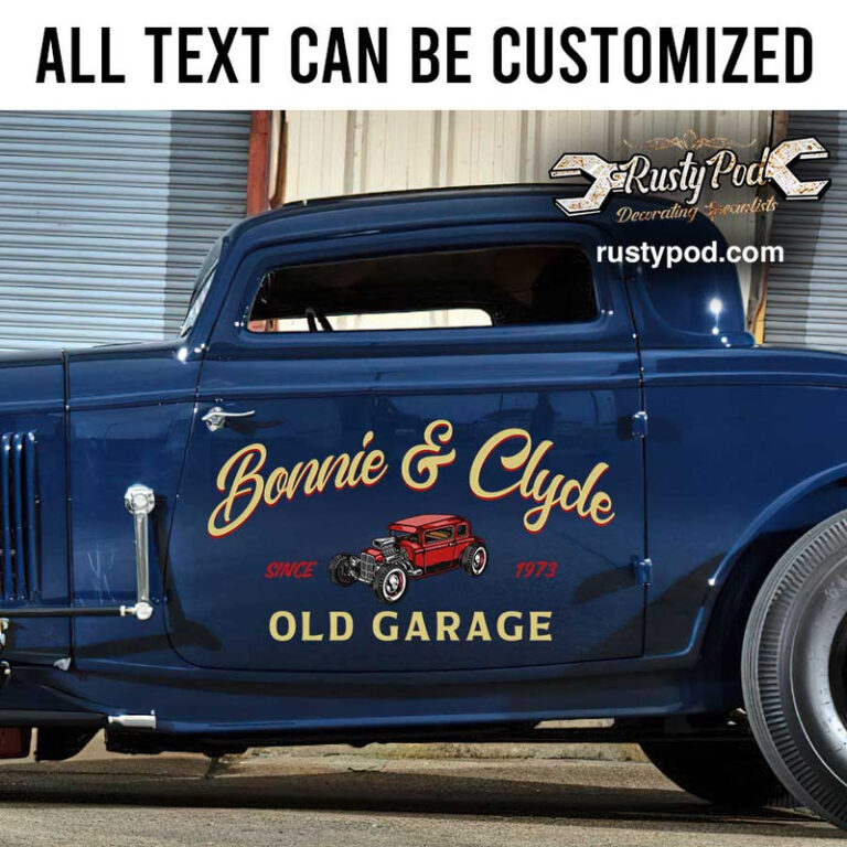 personalized old garage sign hand paint garage lettering hot rod ...