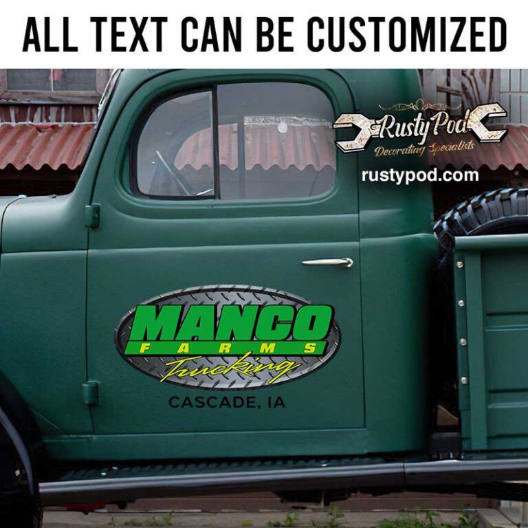 personalized farm truck lettering transport company door sign sticker ...