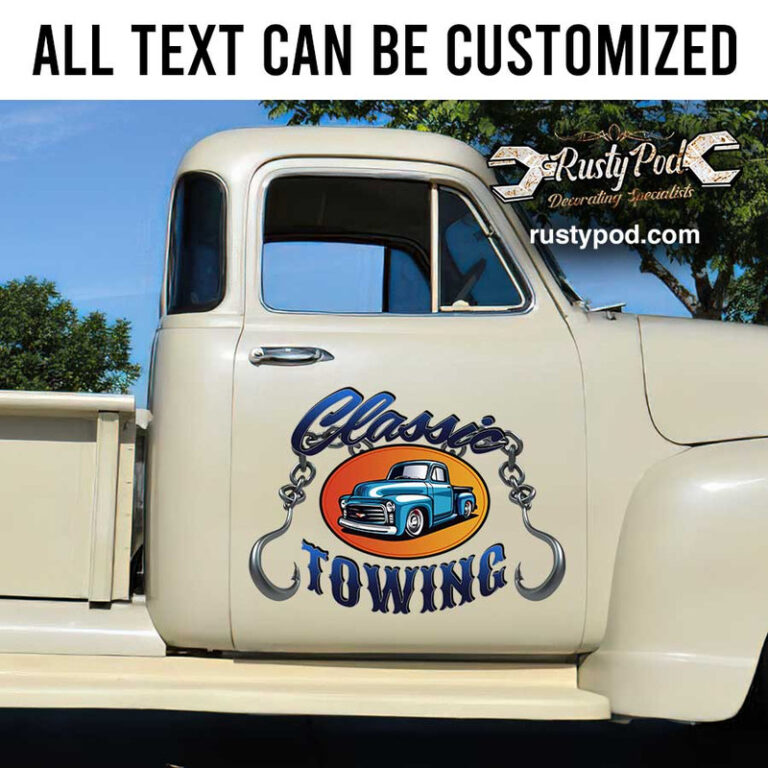 personalized towing truck graphic towing truck company door sign hook ...