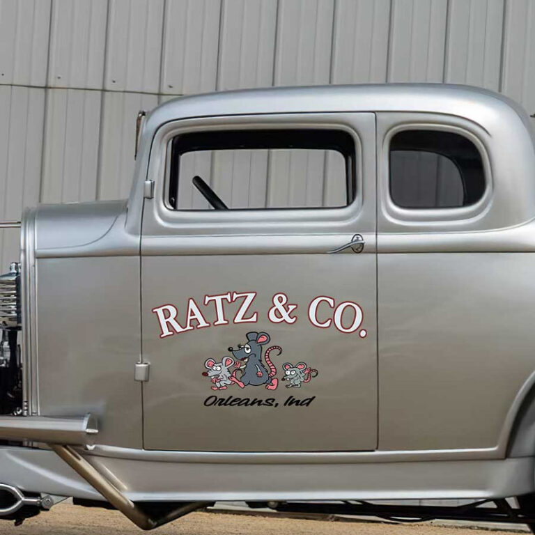 personalized shop truck door art rat sign rat rod lettering decal ...