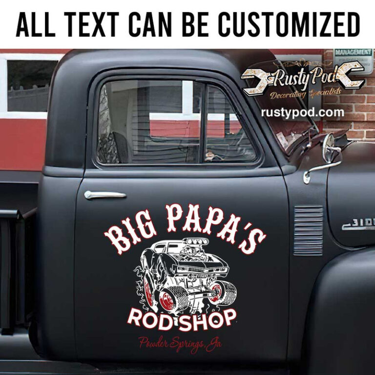 personalized hot rod lettering rat rod door art shop truck door art rat ...
