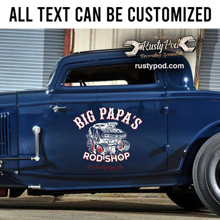 personalized hot rod lettering rat rod door art shop truck door art rat ...