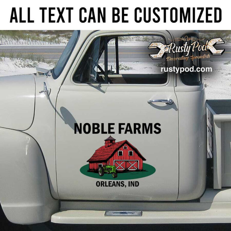 personalized farm lettering ranch green tractor and farm sign sticker ...