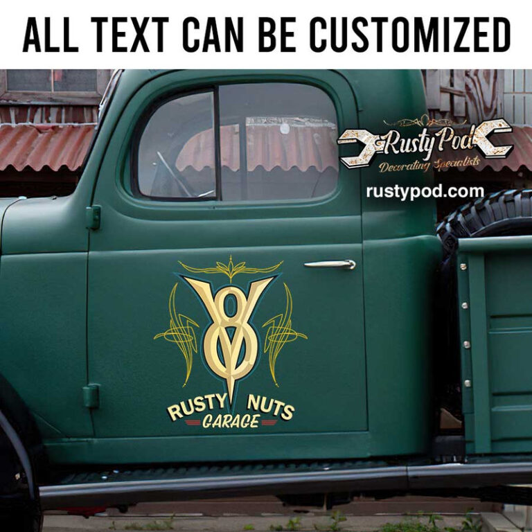 personalized v8 garage pinstriping sign hot rod door sign sticker 13068 ...